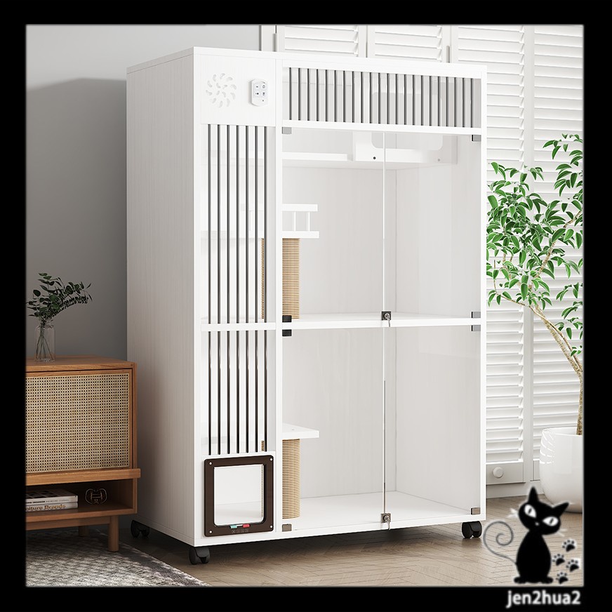 Cat villa solid wood cat cage home indoor cat house super large free space cat cabinet cat house ...
