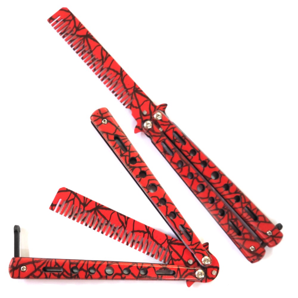 Red Spider Web Butterfly Folding Comb training Practice Stainless Steel ...