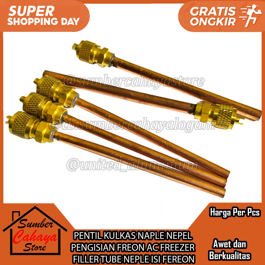 NAPLE REFRIGERATOR VALVE FREON FILLING NEPEL AC FREEZER FILLER TUBE ...