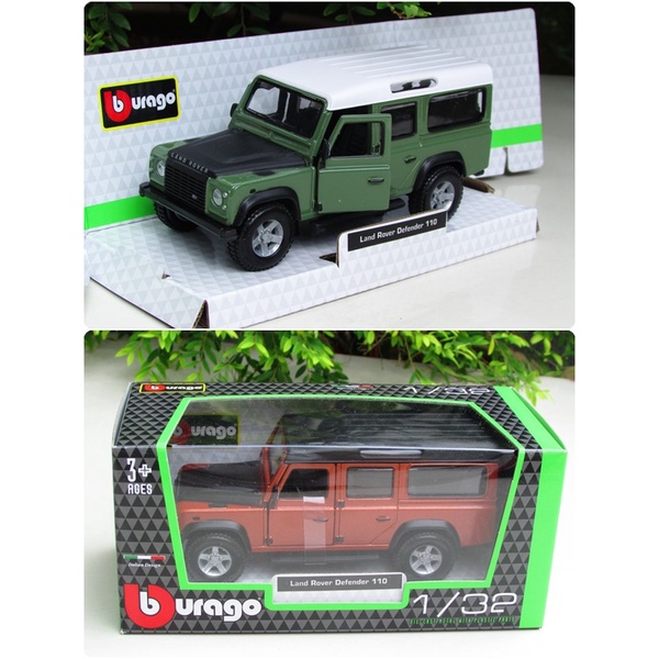 Bburago 1/32 Land Rover Defender 110 Wagon 4 Doors Green Diecast Toy ...