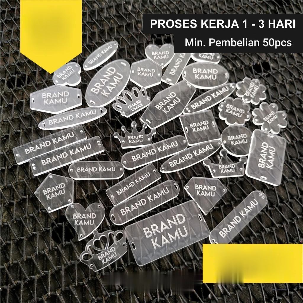 Clear Acrylic Label | Branding Clothing & Hijab Labels | Custom Cutting ...