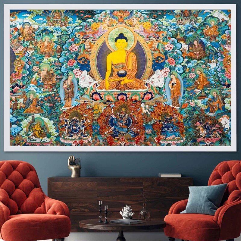 Tibet Thangka Posters And Prints For Home Decor Chinese Religious ...