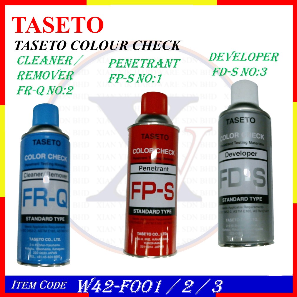W42 BRITE CHEK / TASETO COLOR CHECK - CLEANER / PENETRANT / DEVELOPER ...