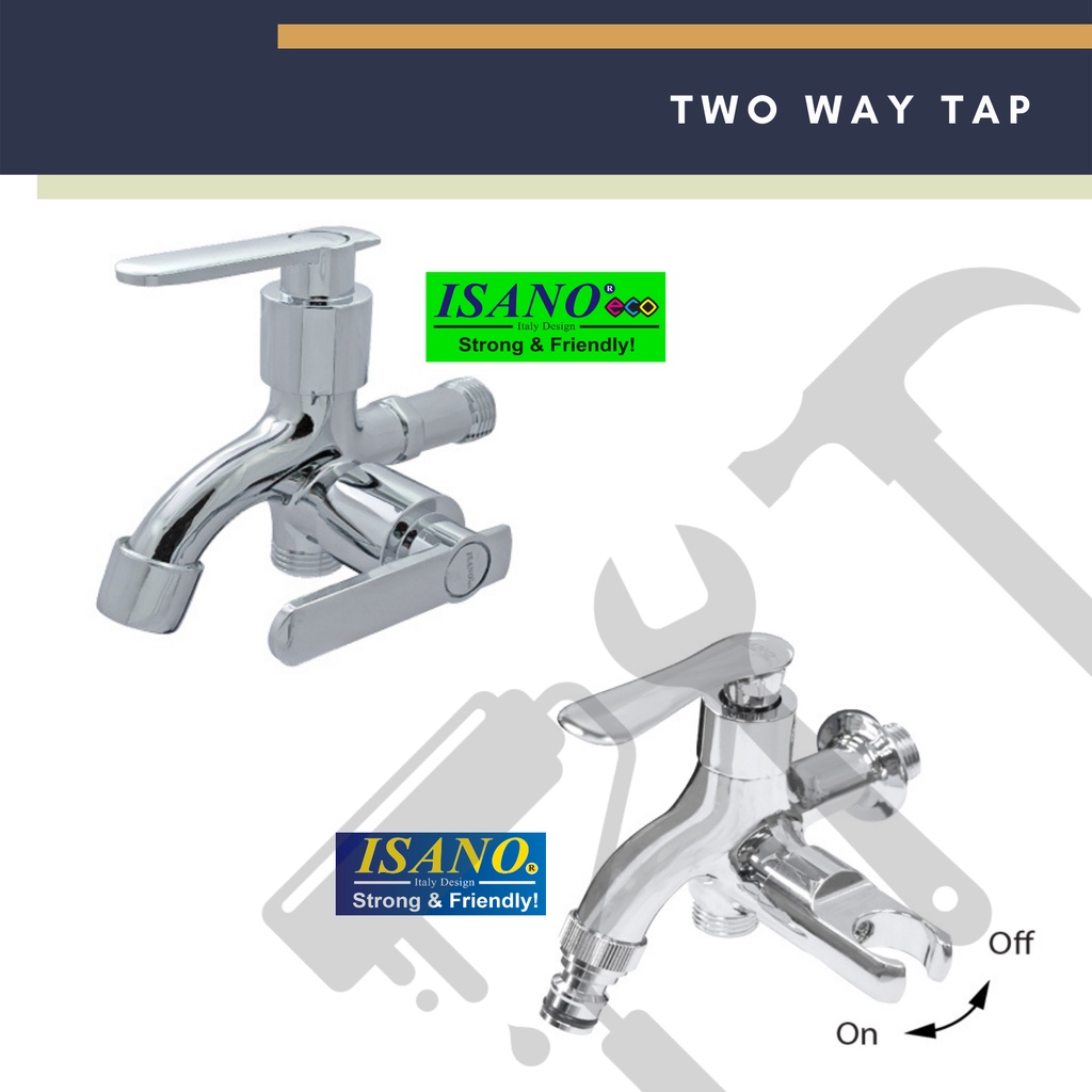 1/2" Isano Two Water Tap | Kepala Pipe| Two Way Ball Valve Tap Faucet ...