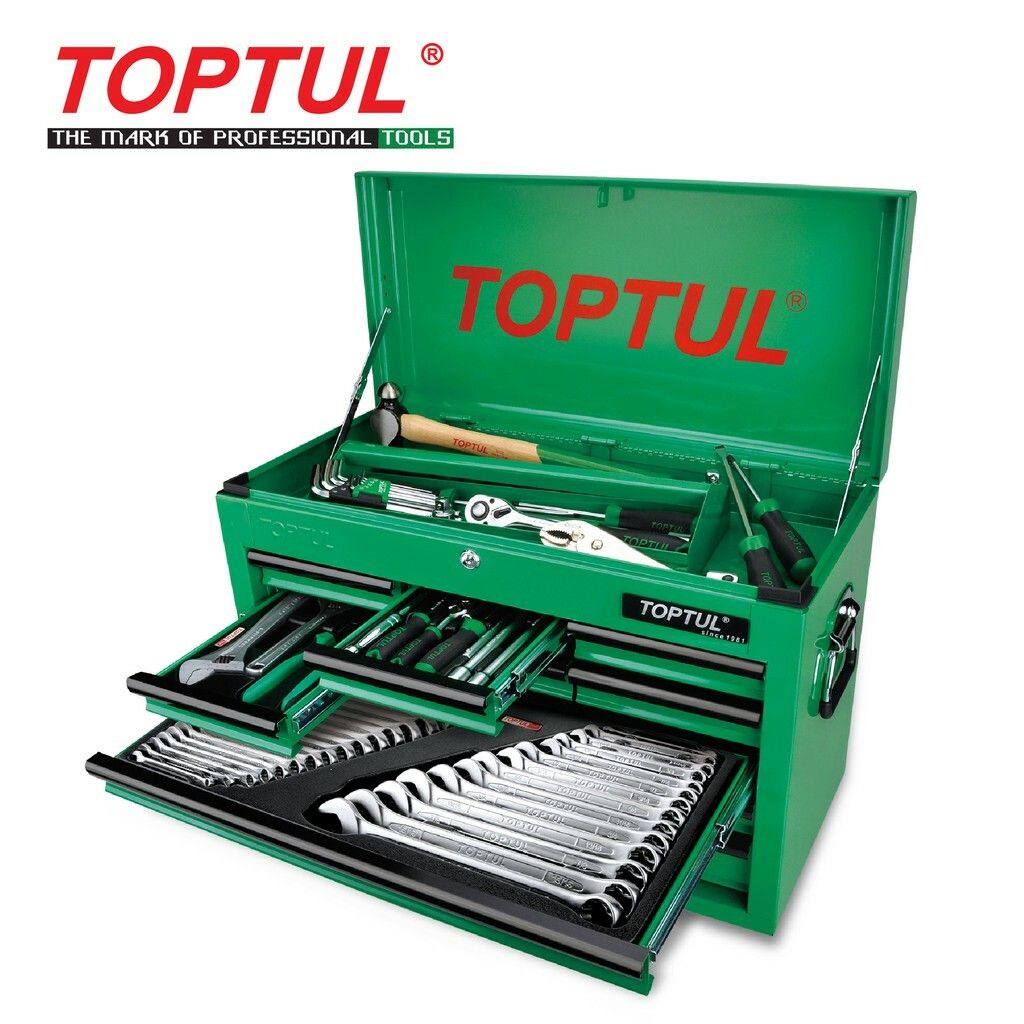 TOPTUL 186pcs Professional Mechanical Tool Set W/9-Drawer Tool Chest ...