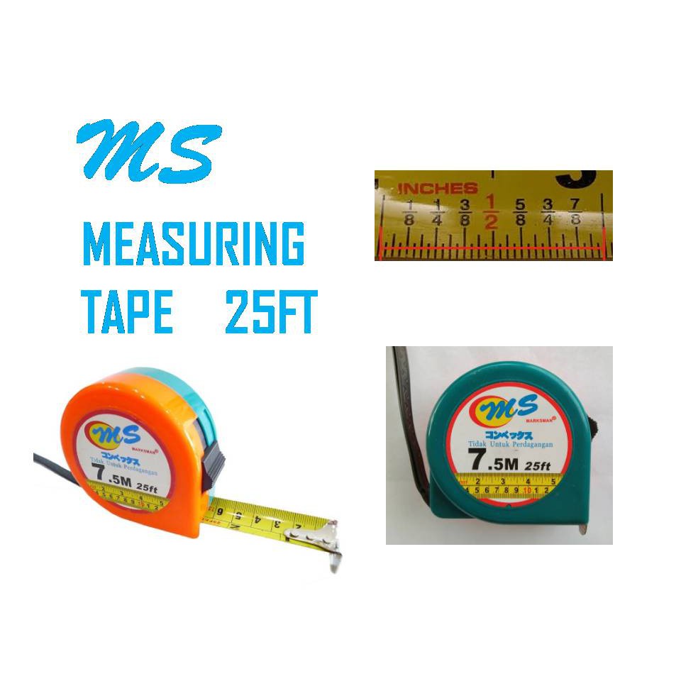 MS MEASURING TAPE 25FT 7.5M TALI TAP TAP UKUR 25 KAKI | Shopee Malaysia