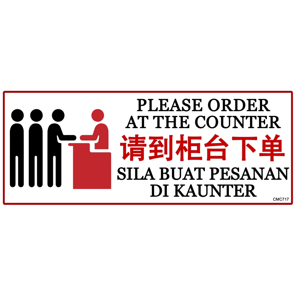 [OFFER] Big Size Office Shop Signage (12x29.5cm) Cashier, Please Queue ...