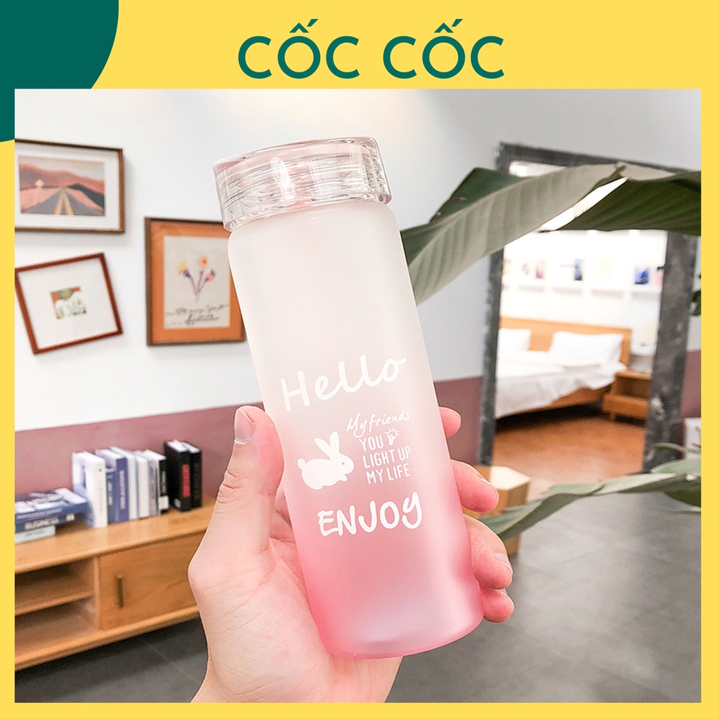 Coc Coc flamingo water bottle 300ml made of glass with convenient strap ...