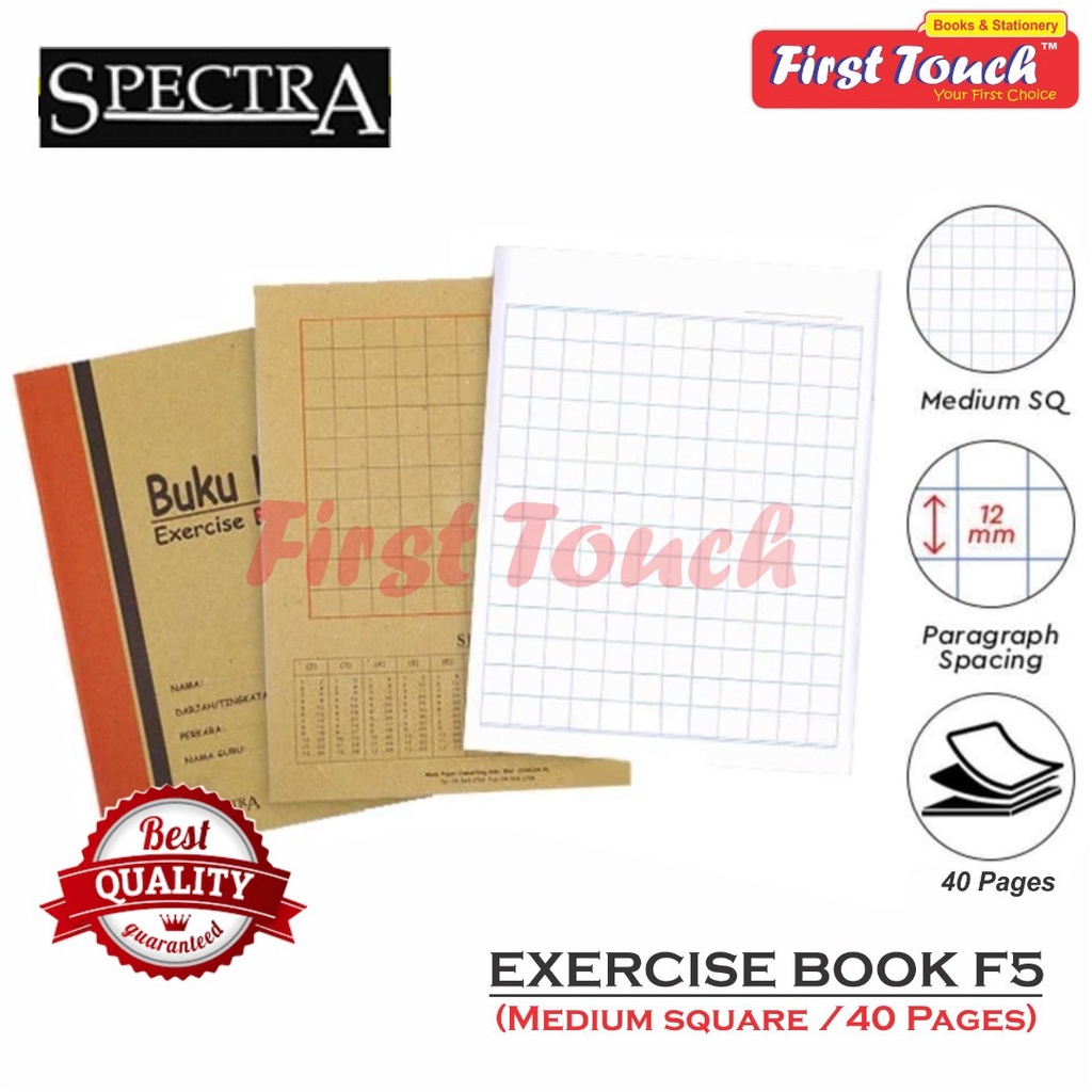 SPECTRA F5 A4 Exercise Book Buku Tulis Nota Latihan 40 80 pages ...