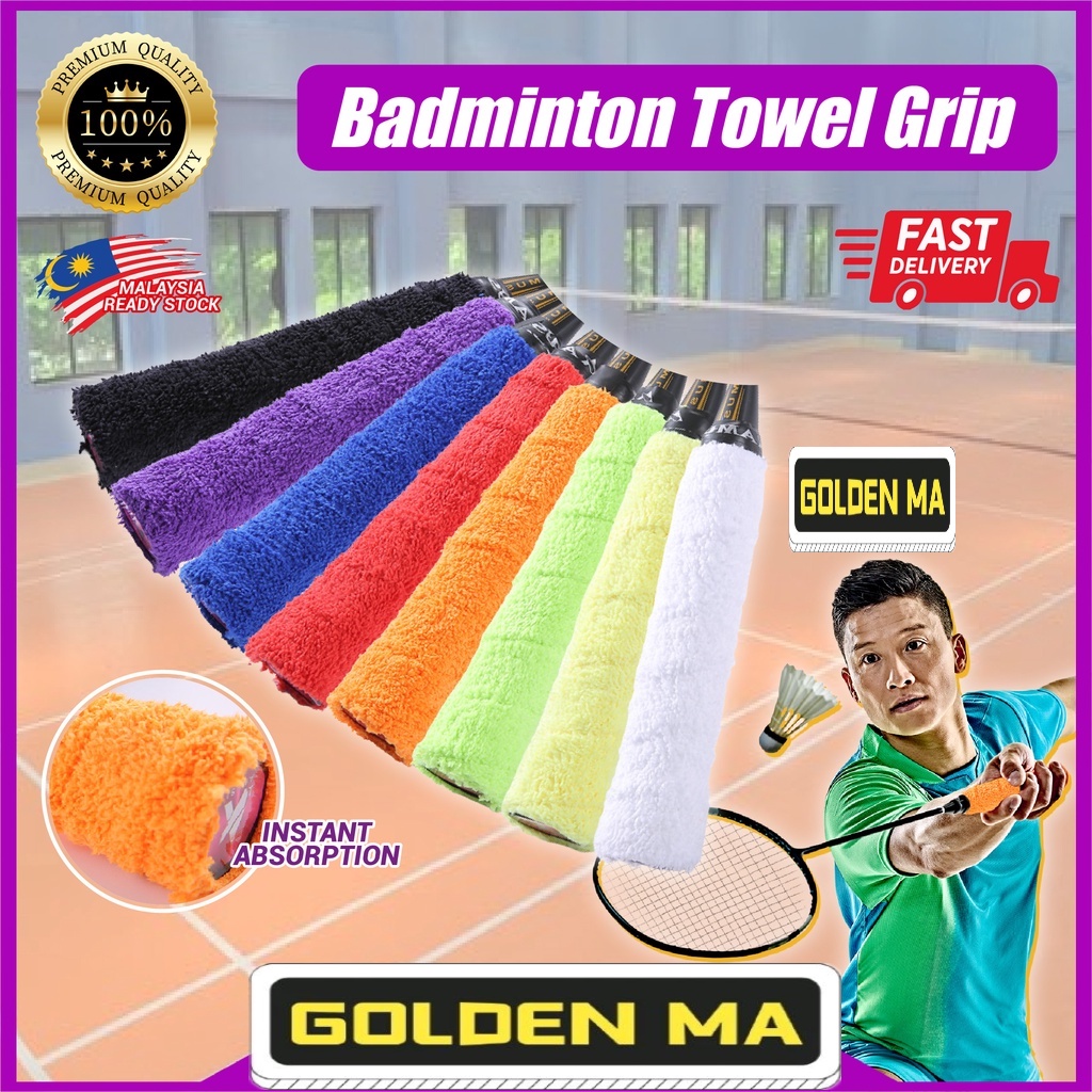 🎁FREE🎁Badminton Towel Grips Racket Cotton Tape Anti-Slip Tennis Grips ...