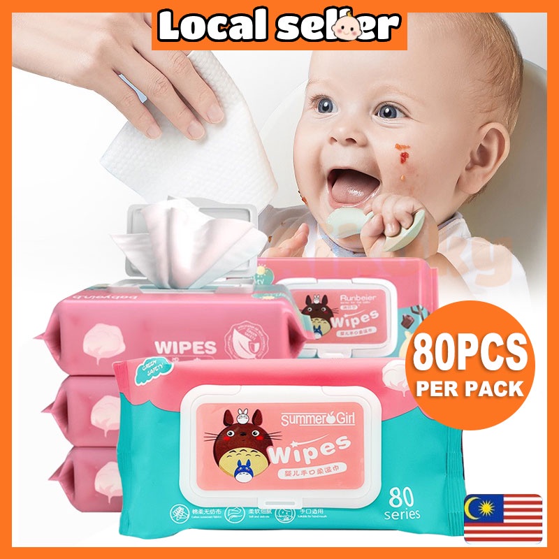 Aikoky Baby Wipes(80pcs）/ Baby Wet Tissue | Alcohol-free, paraben-free ...