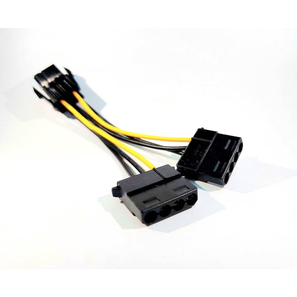 Molex to PCI-E Adapter Dual IDE 4Pin 4 Pin Female to 6 Pin Female 6Pin Graphics Video Card ...