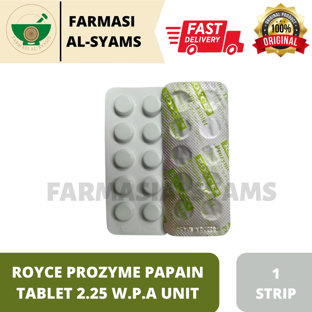 PROZYME PAPAIN TABLET 2.25 W.P.A UNIT UNTUK SURUT BENGKAK (1 STRIP ONLY ...