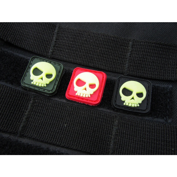 Mini Velcro Rubber Patch Skull PVC Molle Bag Paw Big Eye Death Skull 3D ...