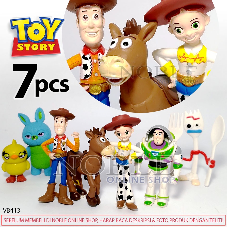 Toy Story 7 Figures Disney Cowboy Woody Robot Buzz Pets Fork Spoon Cake ...