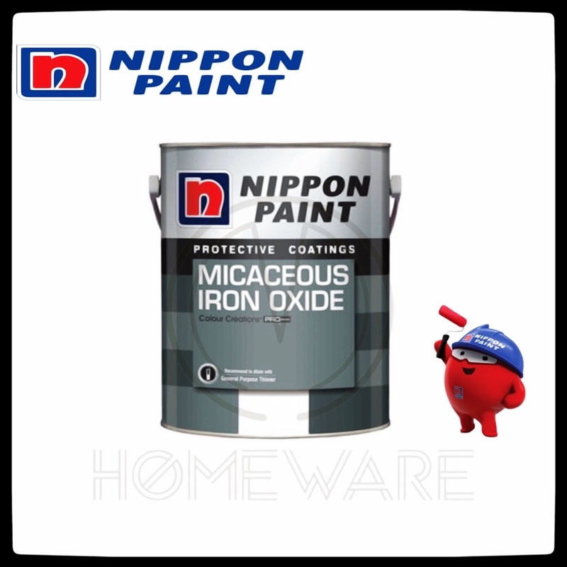 5L Nippon Paint Micaceous Iron Oxide(Mio) For Metal Cat Besi | Shopee ...