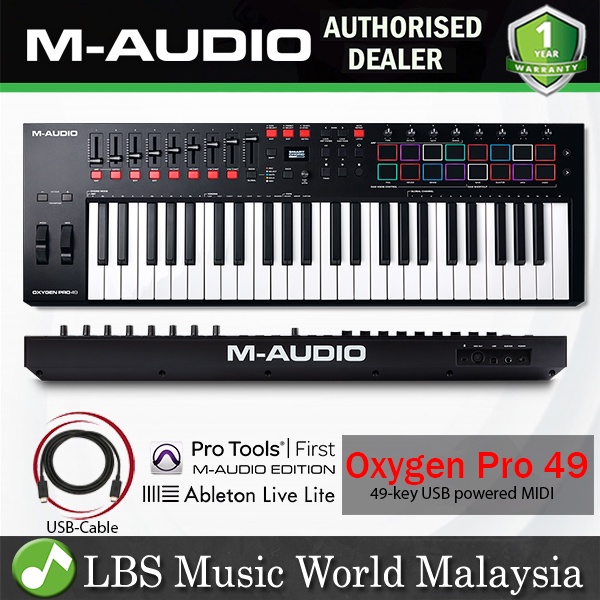 M-Audio Oxygen Pro 49 49 key Midi Keyboard Controller with 9 Faders and ...