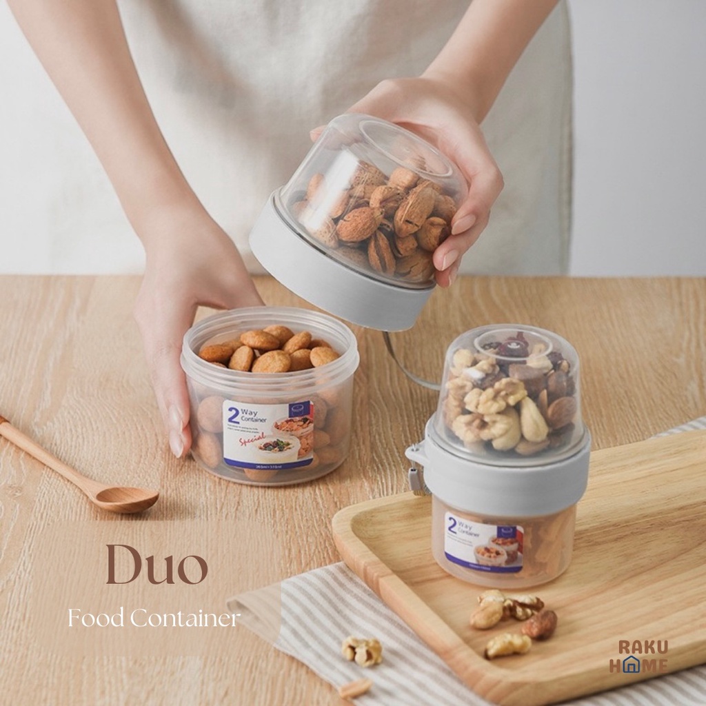 Duo 2 Way Food Container Airtight Jar Anti-Spill Food Box | Shopee Malaysia