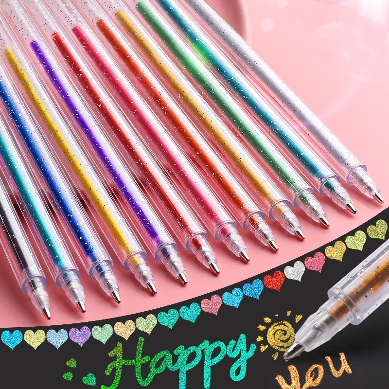 12pcs Glitter Pen/Shinning Pen 闪光笔套装 Shimmering Shinning Glitter ...