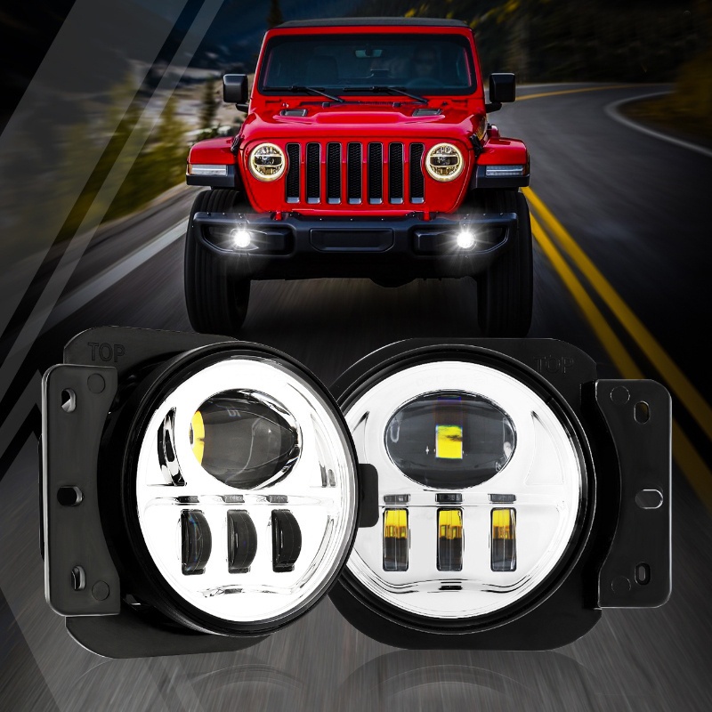 1pair 4 Inch Round LED Fog Lights with Mounting Bracket , for Jeep ...