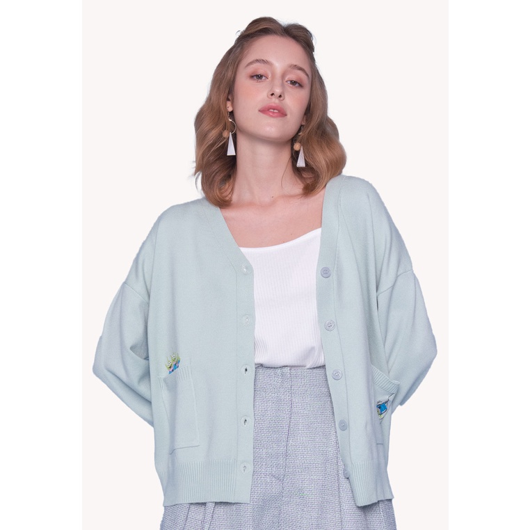 Disney x Lzzie: Pixar Toy Story Alien Embroidery Cardigan - Mint and ...