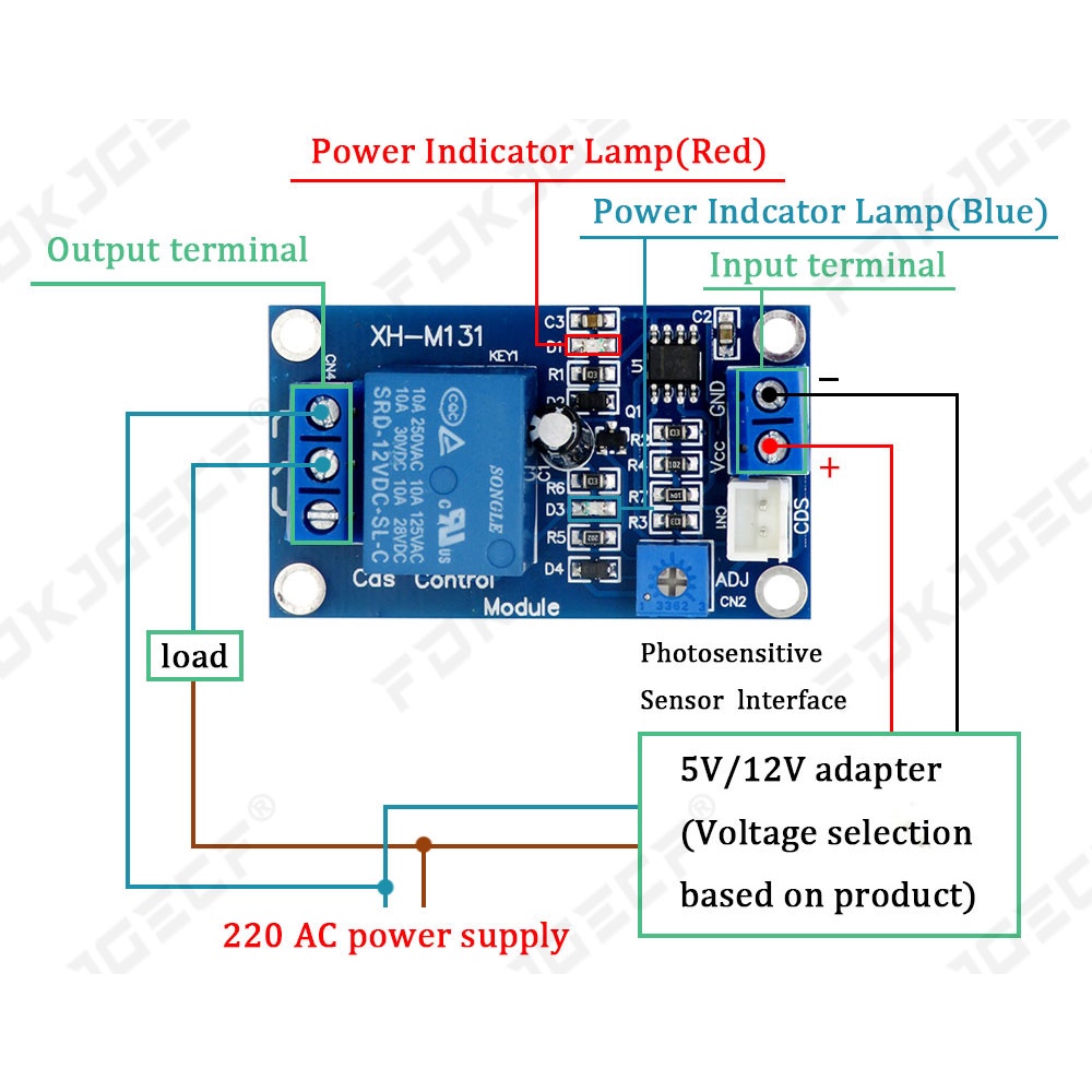 XH-M131 DC 5V / 12V Light Control Switch Photoresistor Relay Module ...