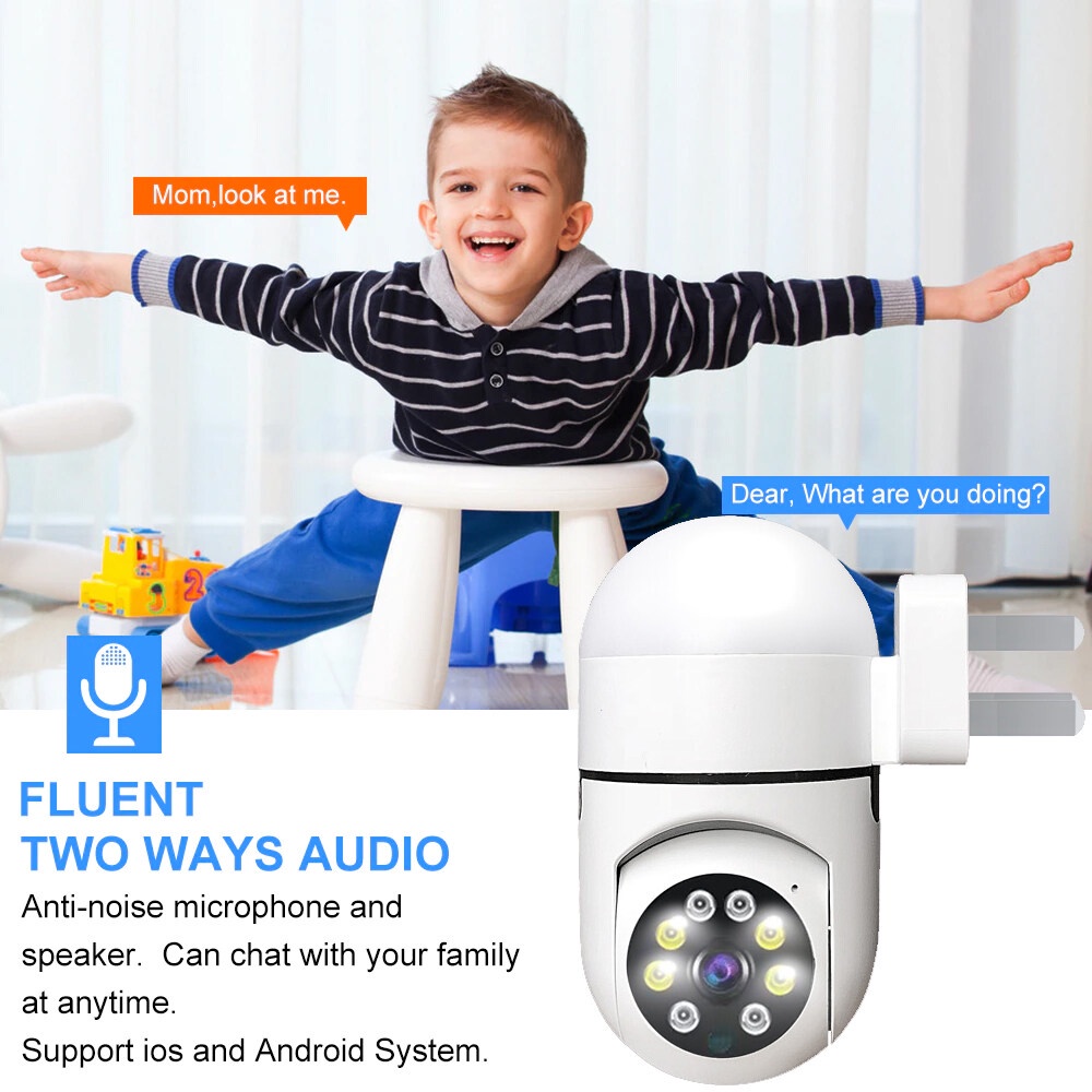 GOQ D4 Socket Bulb LED Lights Wifi CCTV Camera IP Security Surveillance ...