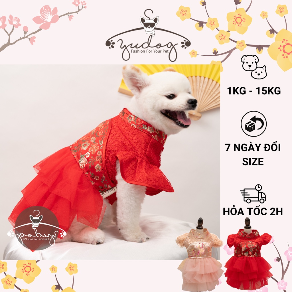 Dress yudog dog and catCNY 4-layer brocade dress CNY for pet dogs and ...