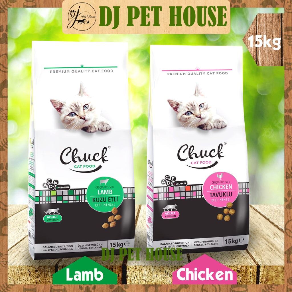Chuck Cat Dry Food 15kg (Available in 2 flavors) Cat Food / Makanan ...