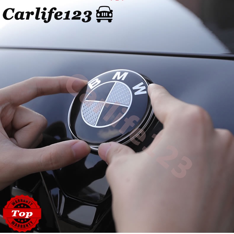 Carbon Fiber 82mm 74mm BMW Front Hood Bonnet Logo Rear Trunk Emblem ...