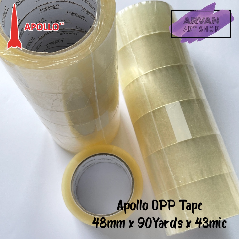 Apollo OPP Adhesive Transparent Packaging Tape (48mm x 90Yards x 43mic ...