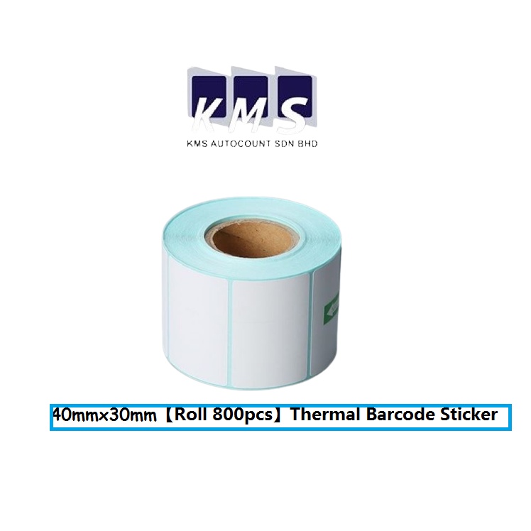 40mmx30mm【Roll 800pcs】Barcode Sticker Thermal Price Label Product Label ...