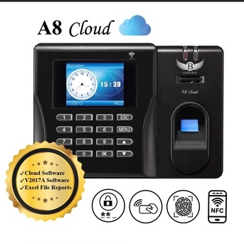 Biosystem A8 Wifi Cloud Web Based Fingerprint Time Attendance Recorder C/W Backup Battery ...