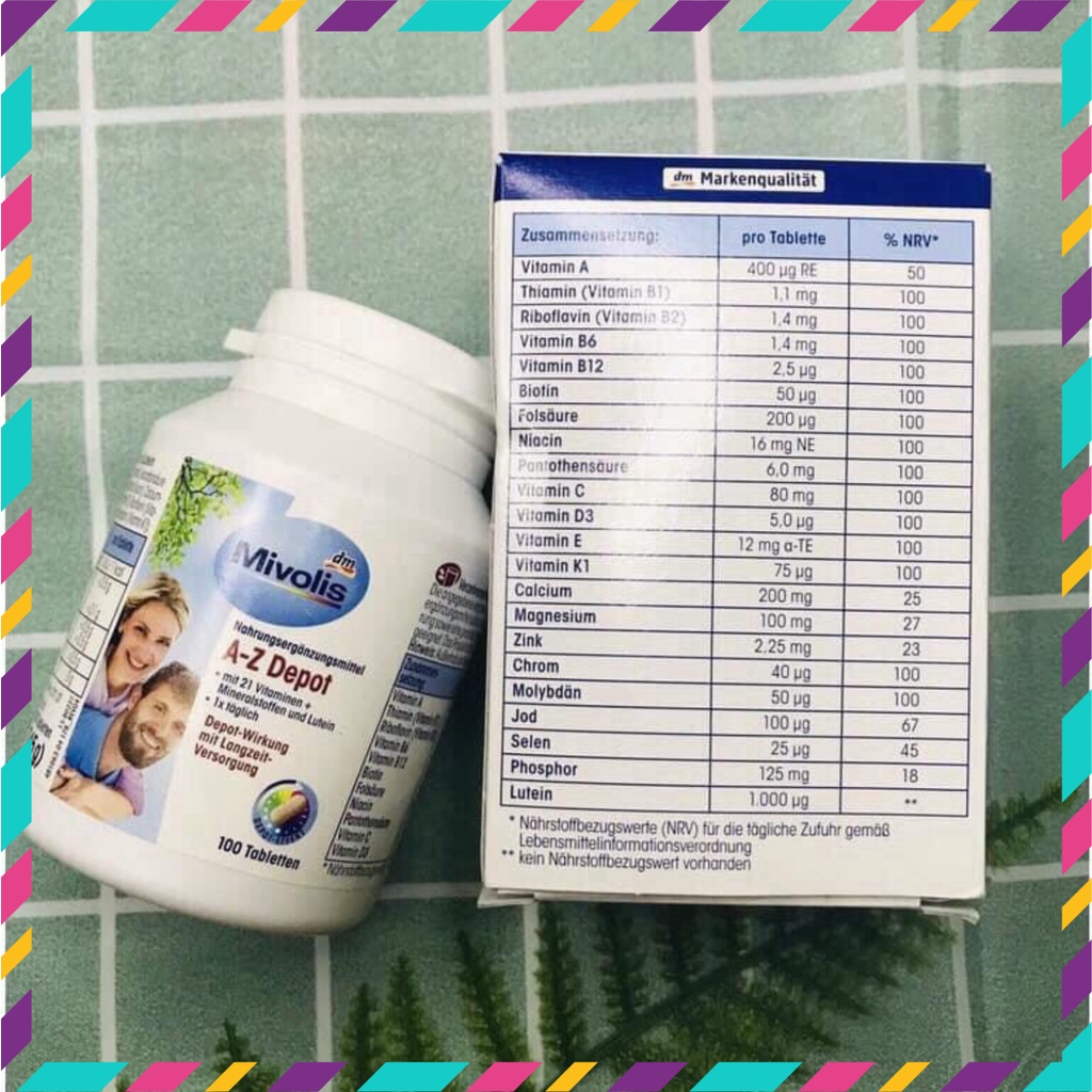 Multivitamin az mivolis/ az Komplett depot Germany 100 tablets -dp/ge ...
