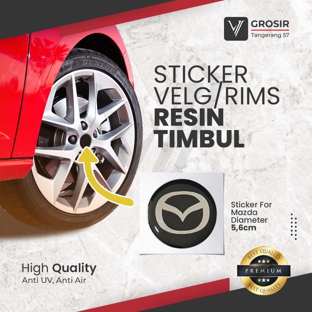Mazda WHEEL DOP STICKER RESIN CAR VELG STICKER RIMS STICKER | Shopee ...