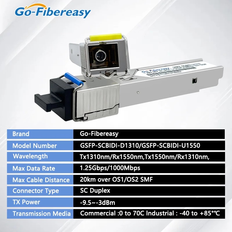 1pair SC SFP Module Gigabit DDM BIDI gbic 1000Mbps fiber tranceiver sfp ...