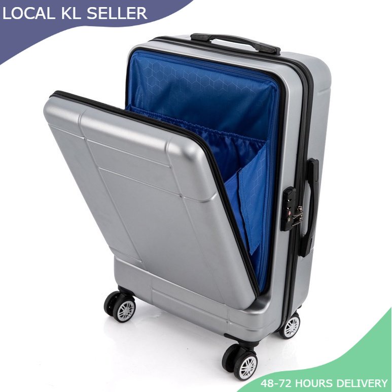 [PREMIUM] 20" Hard Case Luggage Laptop Front Compartment Zipper Lock ...