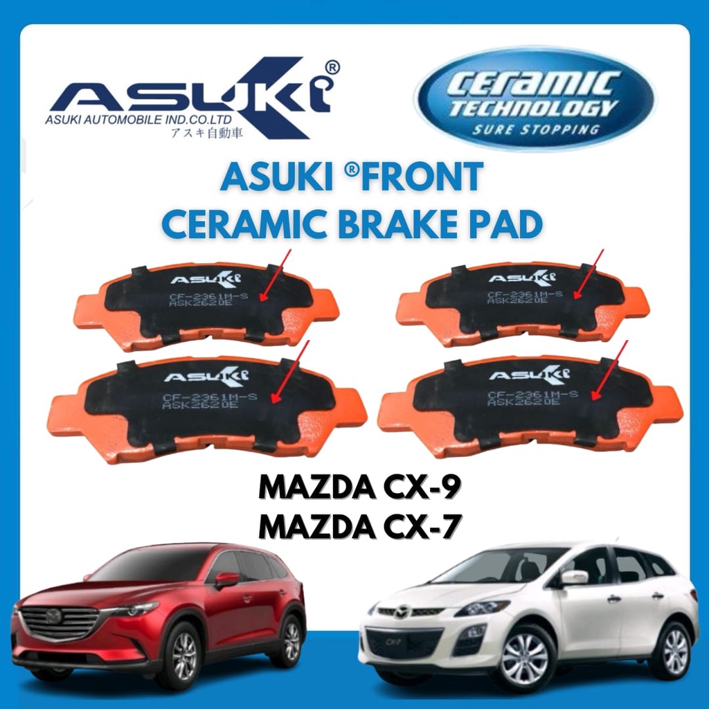 ASUKI Front Brake Pad Mazda CX7 Mazda Cx9 Mazda 8 Spare Part Ceramic ...