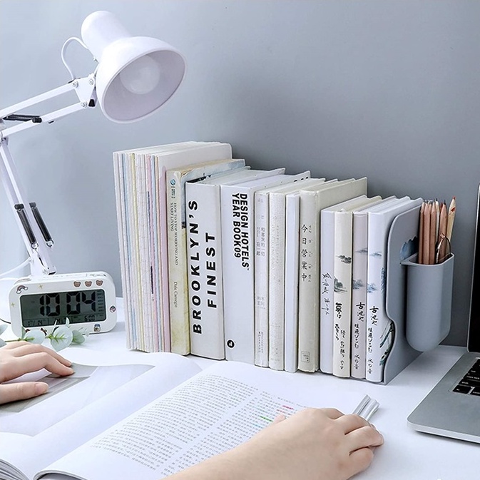 Telescopic Book Stand with Pen Holder Desktop by Adjustable Shelf Desk ...