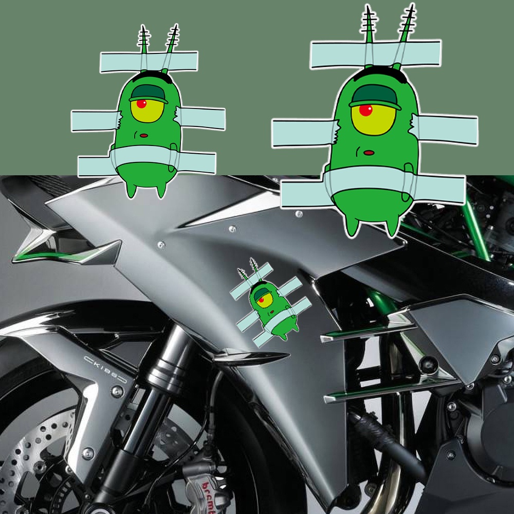 SpongeBob SquarePants Plankton Cartoon Character Motorcycle Reflective ...