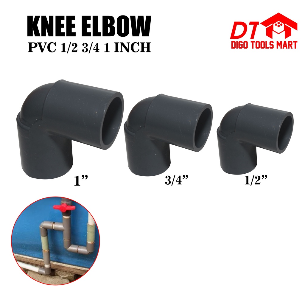 Knee Elbow L PVC Keni Plain Size 1/2 Inch 3/4 Inch 1 Inch | Shopee Malaysia
