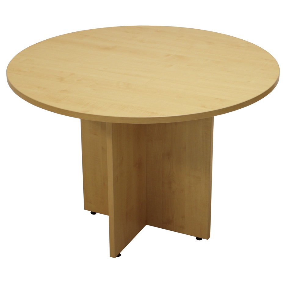 Round Table Top Melamine Faced Chipboard, Diameter 820mm c/w wooden leg ...