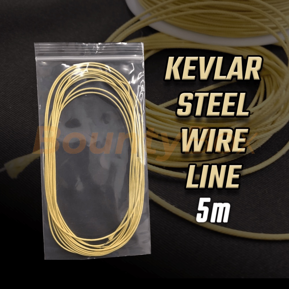 Kevlar Steel Wire Line 7x7 Core 5m Fishing Tali Pancing Fast Jigging ...