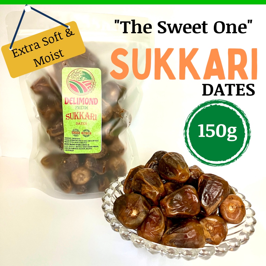 Kurma Sukkari Sukkary Lembut | Soft Sukari Dates 150g | Fresh Segar ...
