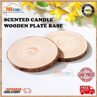 【PROSTOREMALAYSIA】 Wooden Scented Candle Base Plate Natural Pine Wood ...