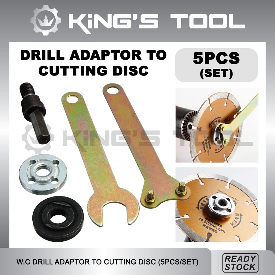 DRILL ADAPTOR TO CUTTING DISC (5PCS)/ ELECTRIC DRILL HEAD ADAPTER ANGLE ...