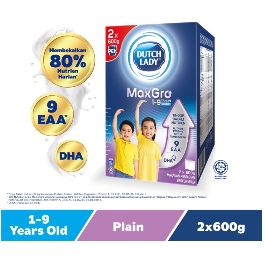 Dutch Lady MaxGro 1-9 years (1.2kg) | Shopee Malaysia
