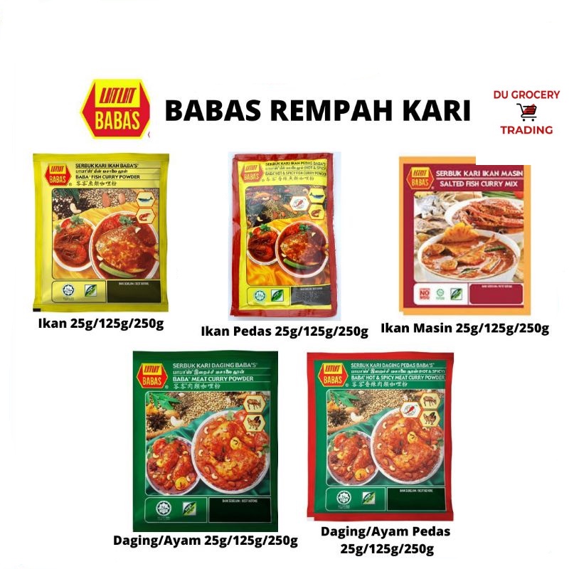 Serbuk Rempah Kari Babas Ayam Daging Ikan Pedas / CURRY POWDER Babas ...