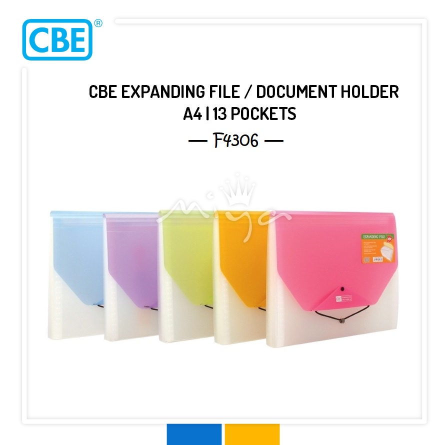 CBE EXPANDING FILE EXPANDABLE FILE DOCUMENT HOLDER - A4 - 13 POCKETS ...