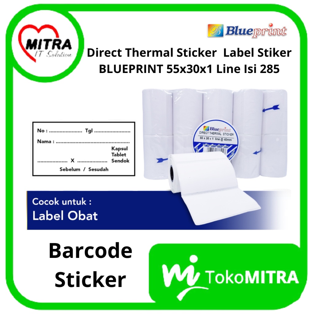 Direct THERMAL STICKER/BLUEPRINT STICKER LABEL 55X30X1 Line Contents ...
